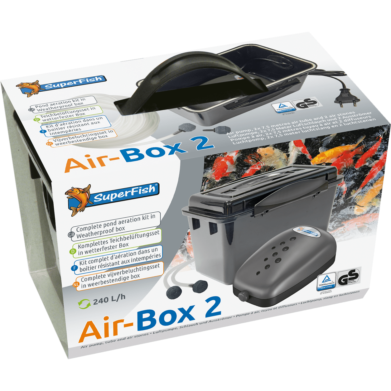 Air-Box 2 - Set d'aération dans boite étanche pour bassin de de 1.5 à